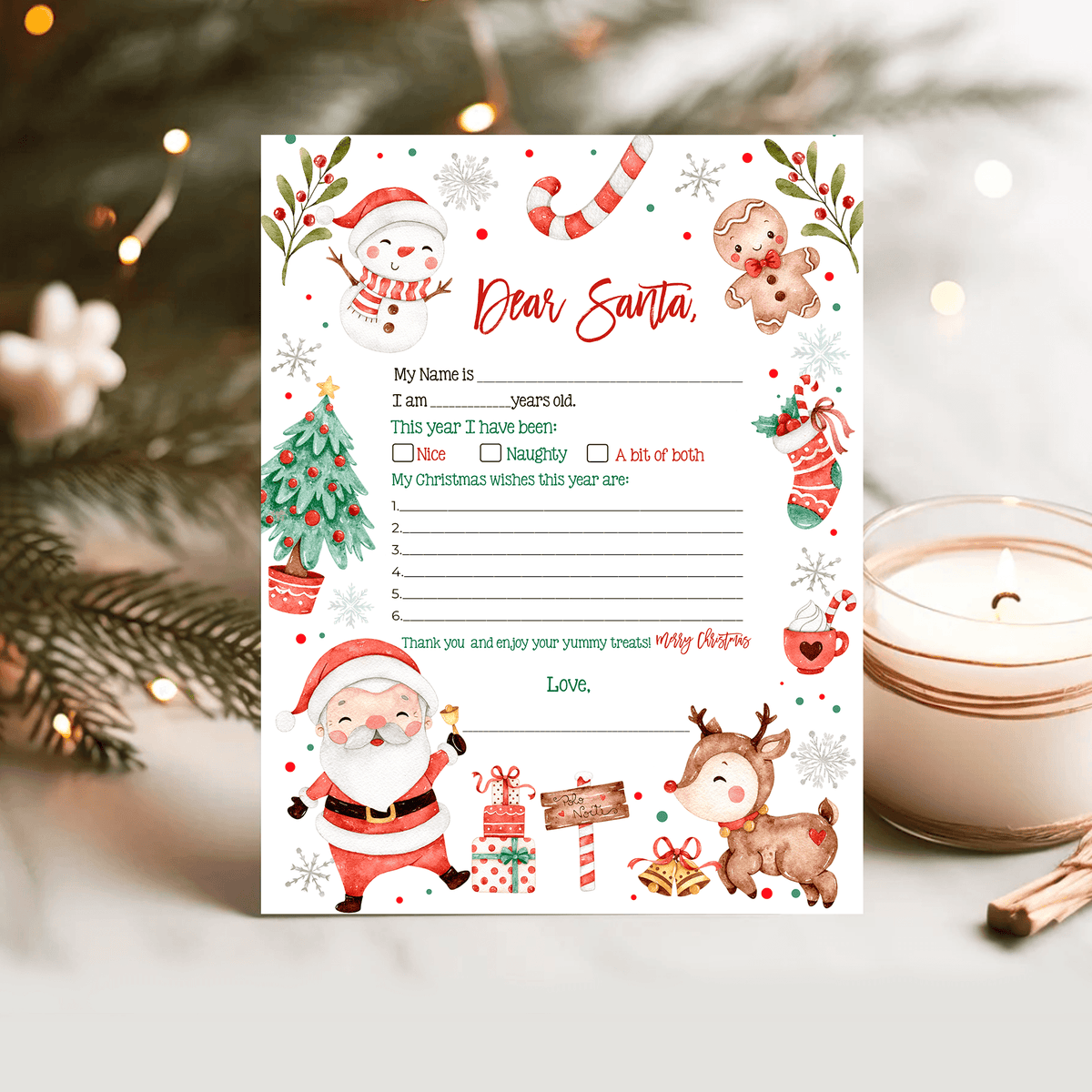 Letter To Santa Printable Easy To Print LTS09 – Crish Studio